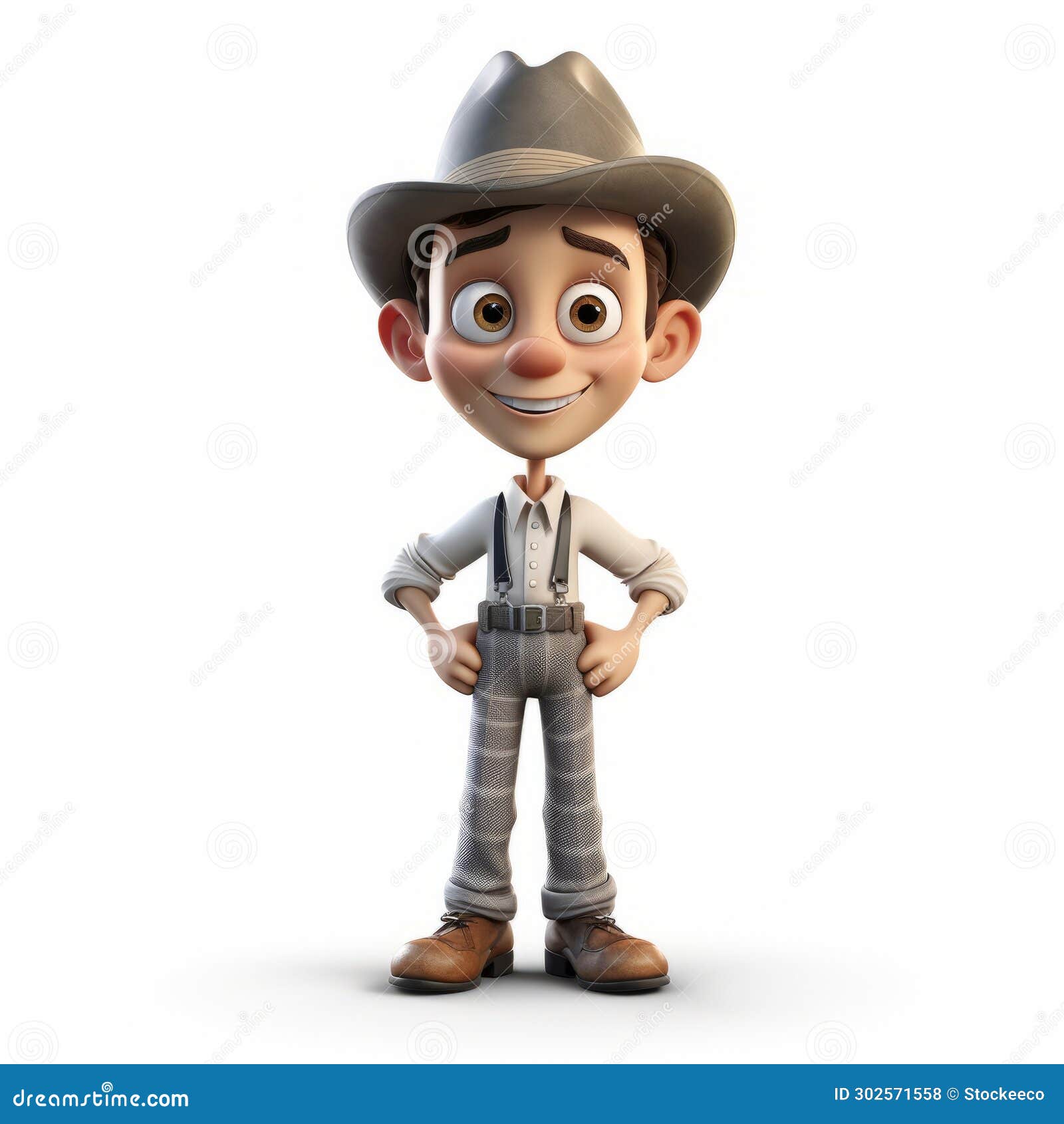 Cartoonish 3d Cartoon Character with Hat: Walter Velez in Dignified ...