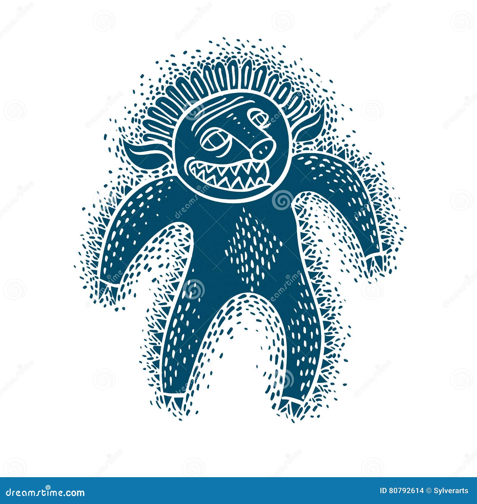 Character Monster Vector Flat Illustration, Blue Mutant, Devil. Stock ...