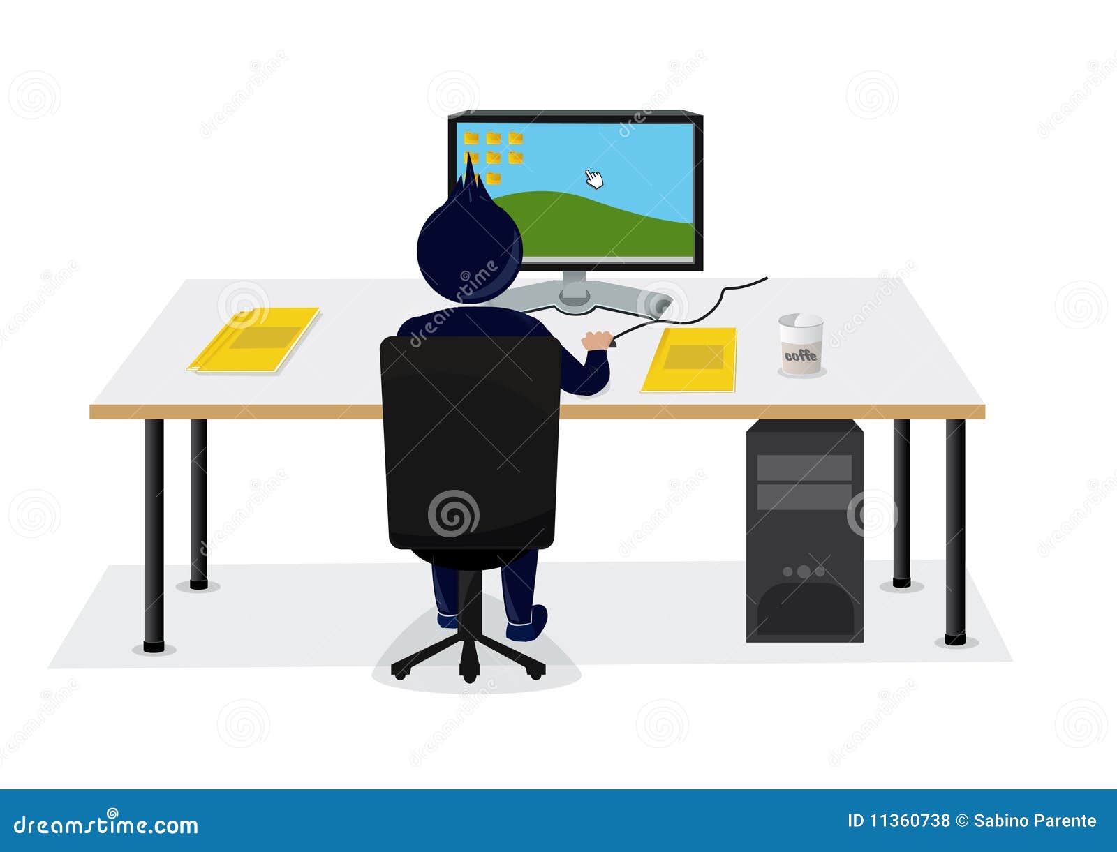 Character in the office stock illustration. Illustration of business ...