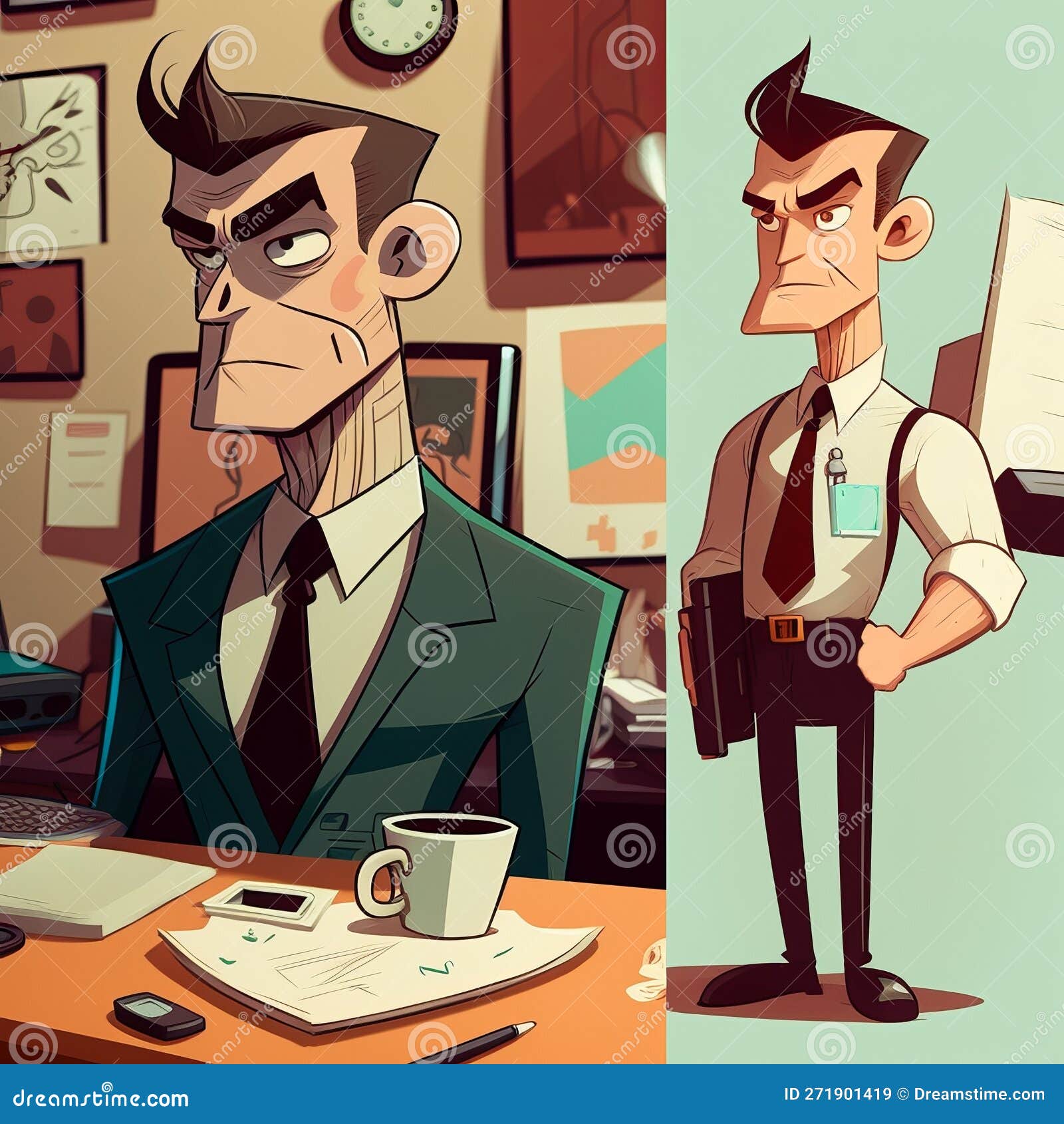 Character Office Worker Cartoon Style Generative AI Stock Illustration ...