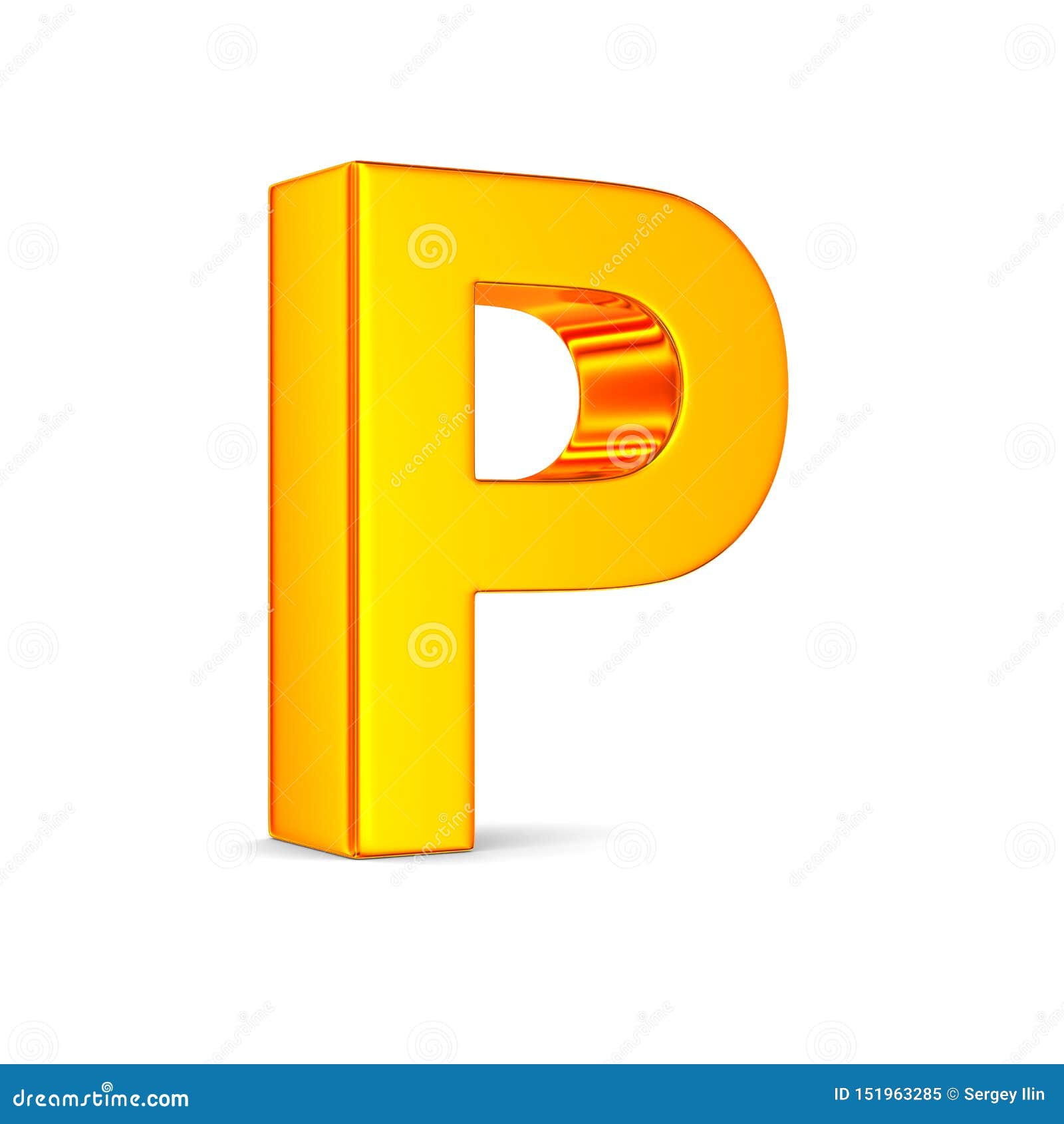 Character P on White Background. Isolated 3D Illustration Stock ...