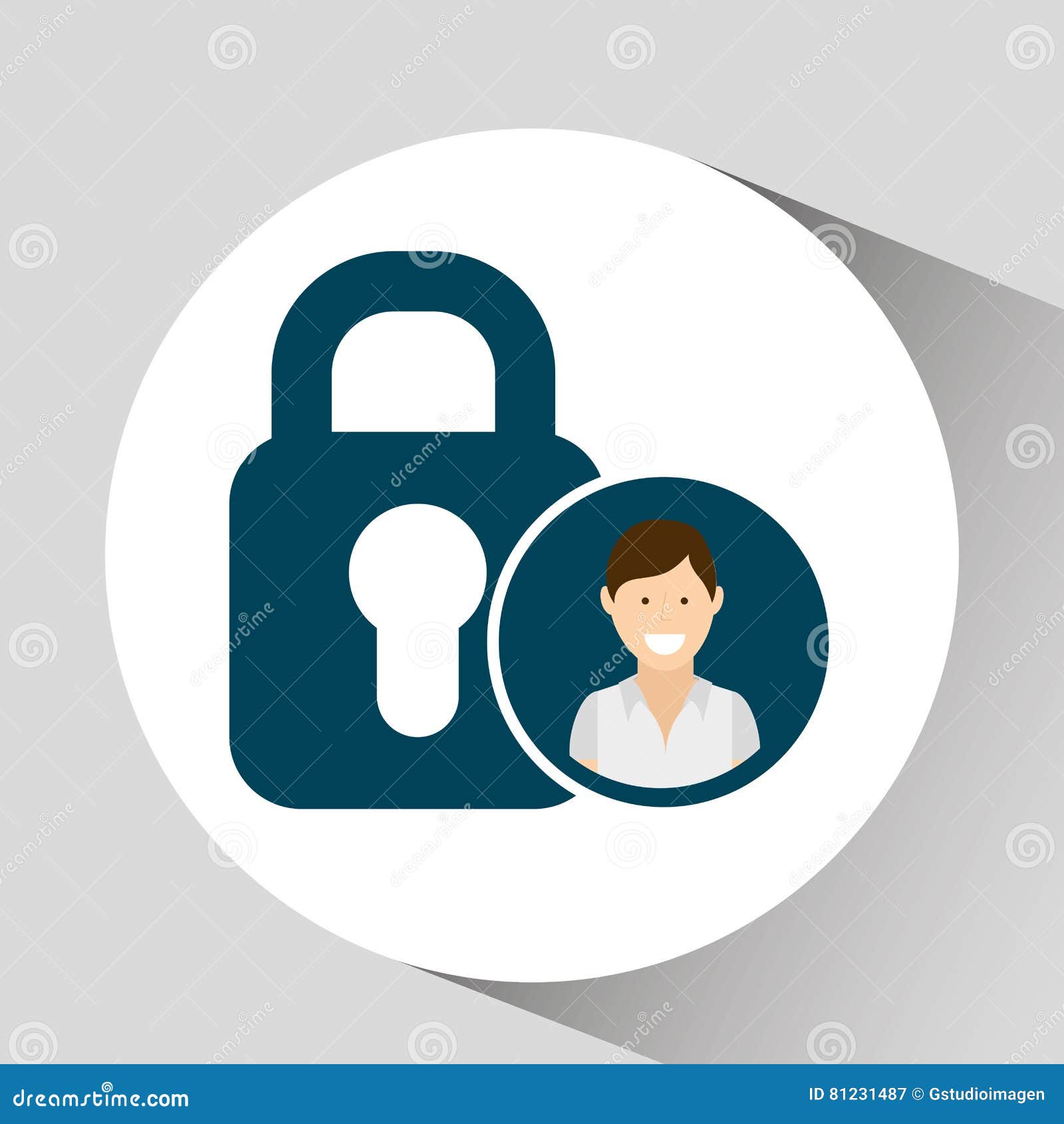 Character Padlock Social Media Concept Stock Vector - Illustration of ...
