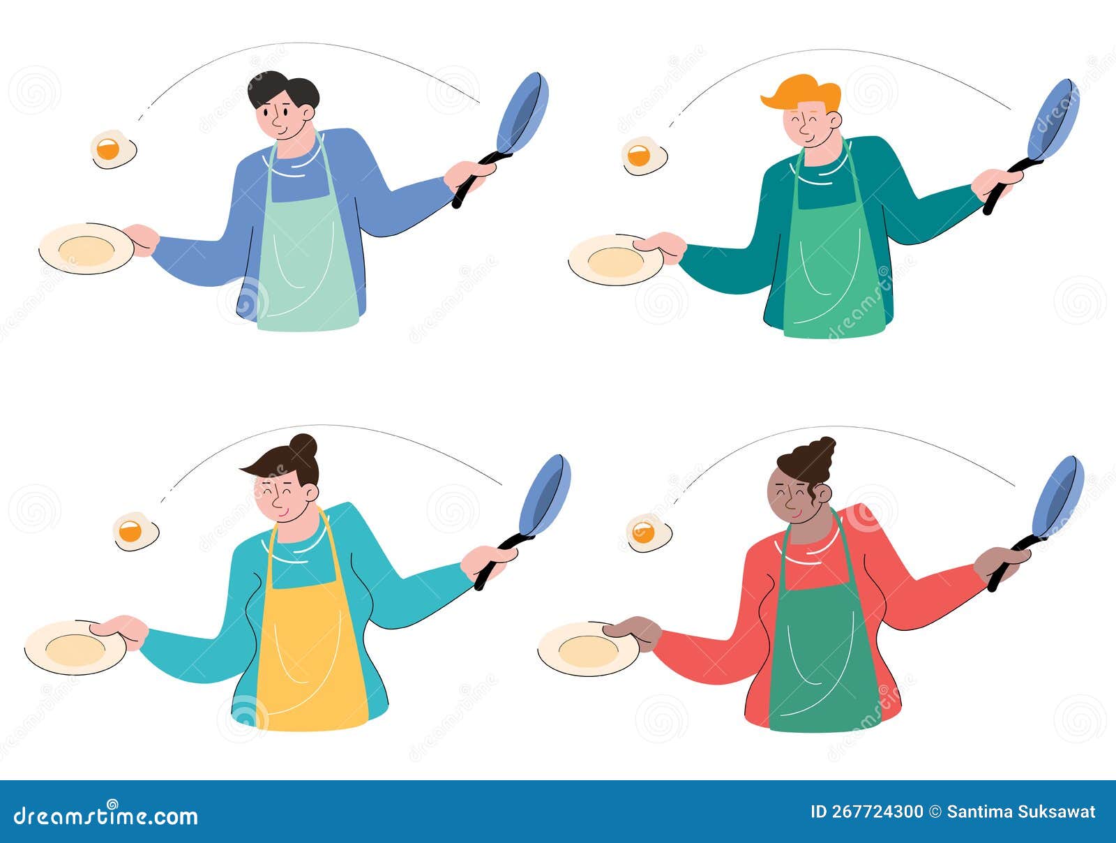 Character People Cooking Vector Illustration Stock Vector ...