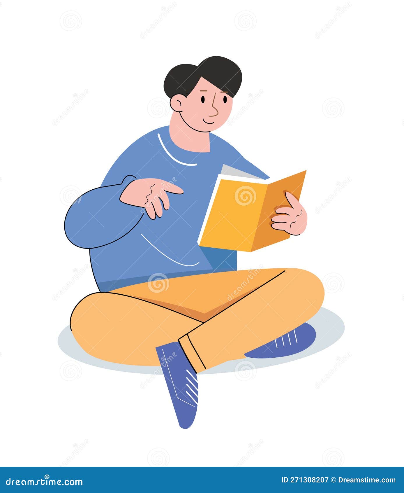 Character People Read Book Vector Illustration Stock Vector ...