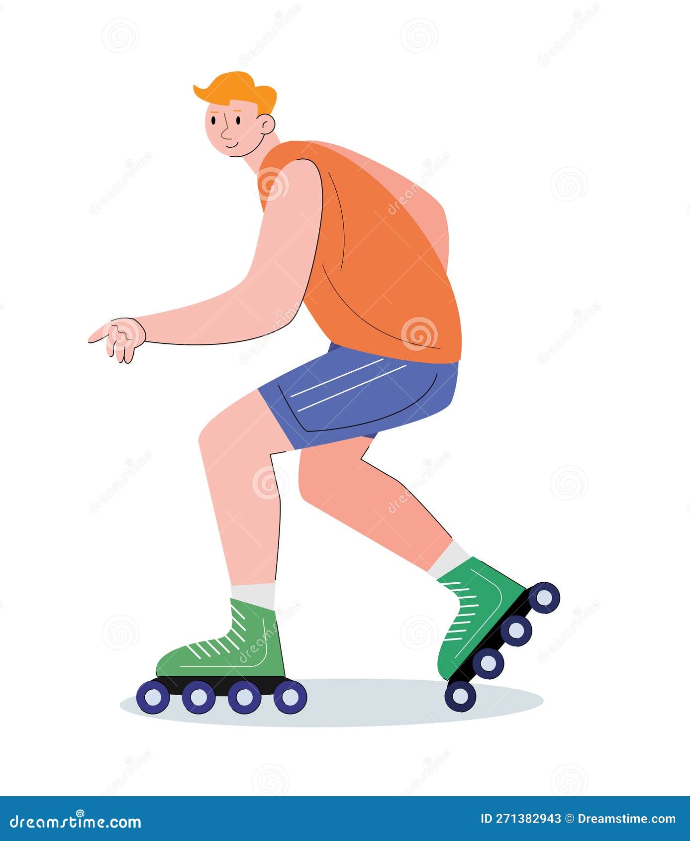 Character People with Roller Skate Vector Illustration Stock Vector ...
