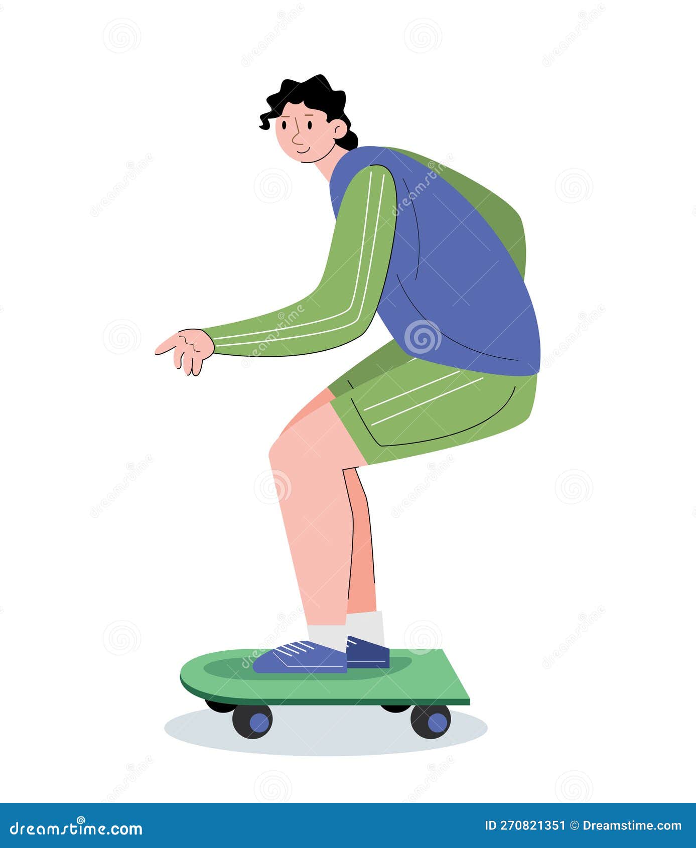 Character People with Skateboard Vector Illustration Stock Vector ...