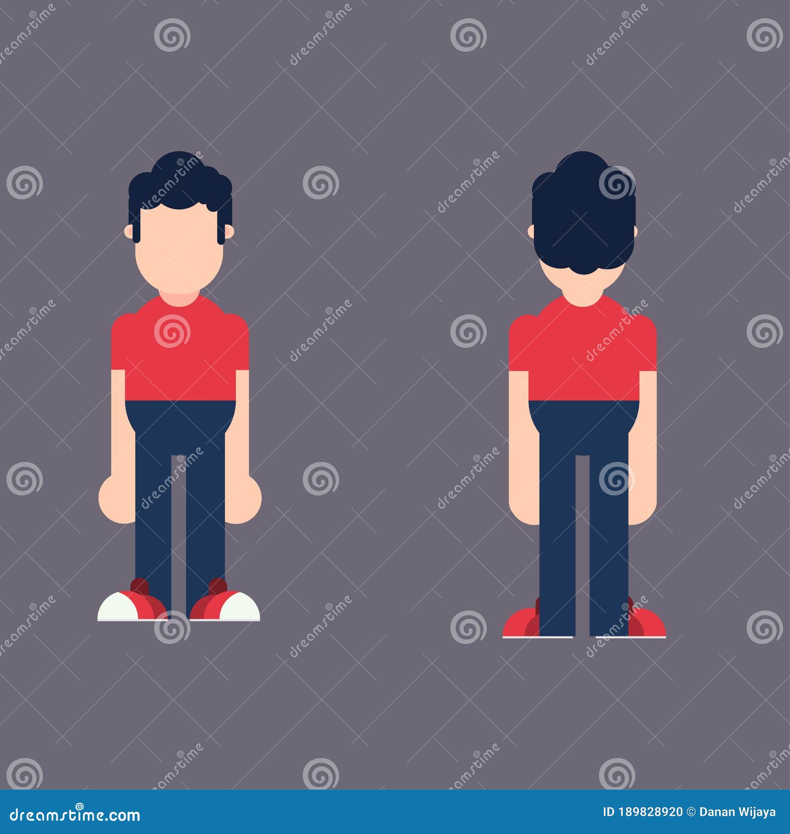 Character Perspective Flat Design Illustration Vector Stock ...