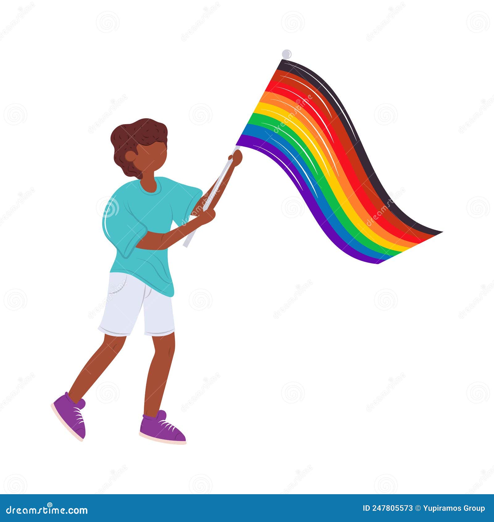 Character with Philadelphia Pride Flag Stock Illustration ...