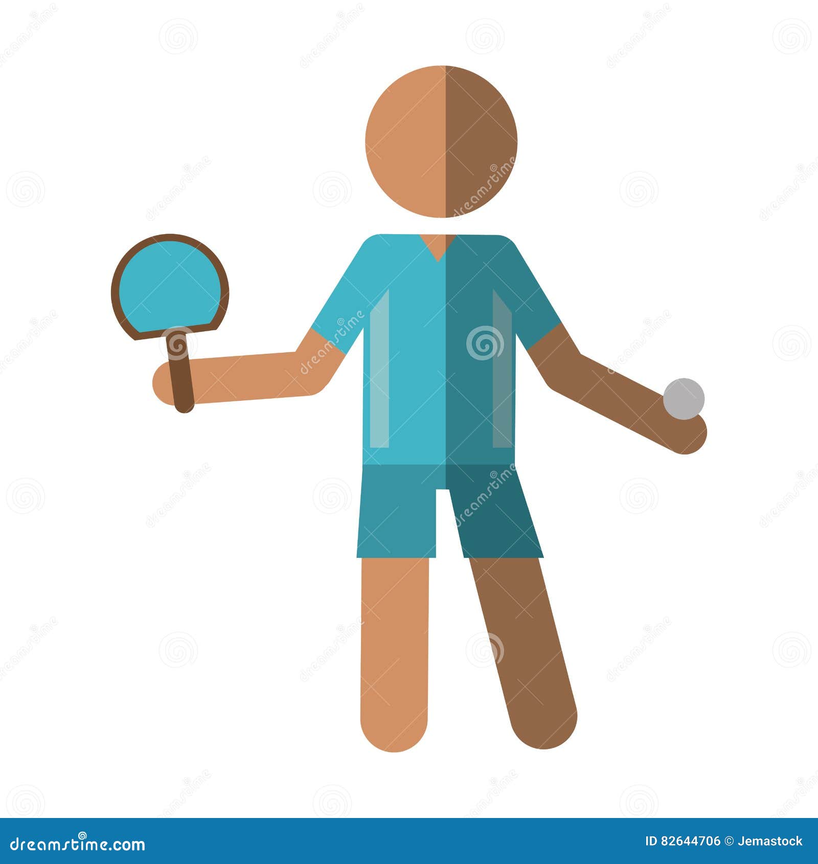 Character Ping-pong Player with Racket Ball Stock Vector - Illustration ...