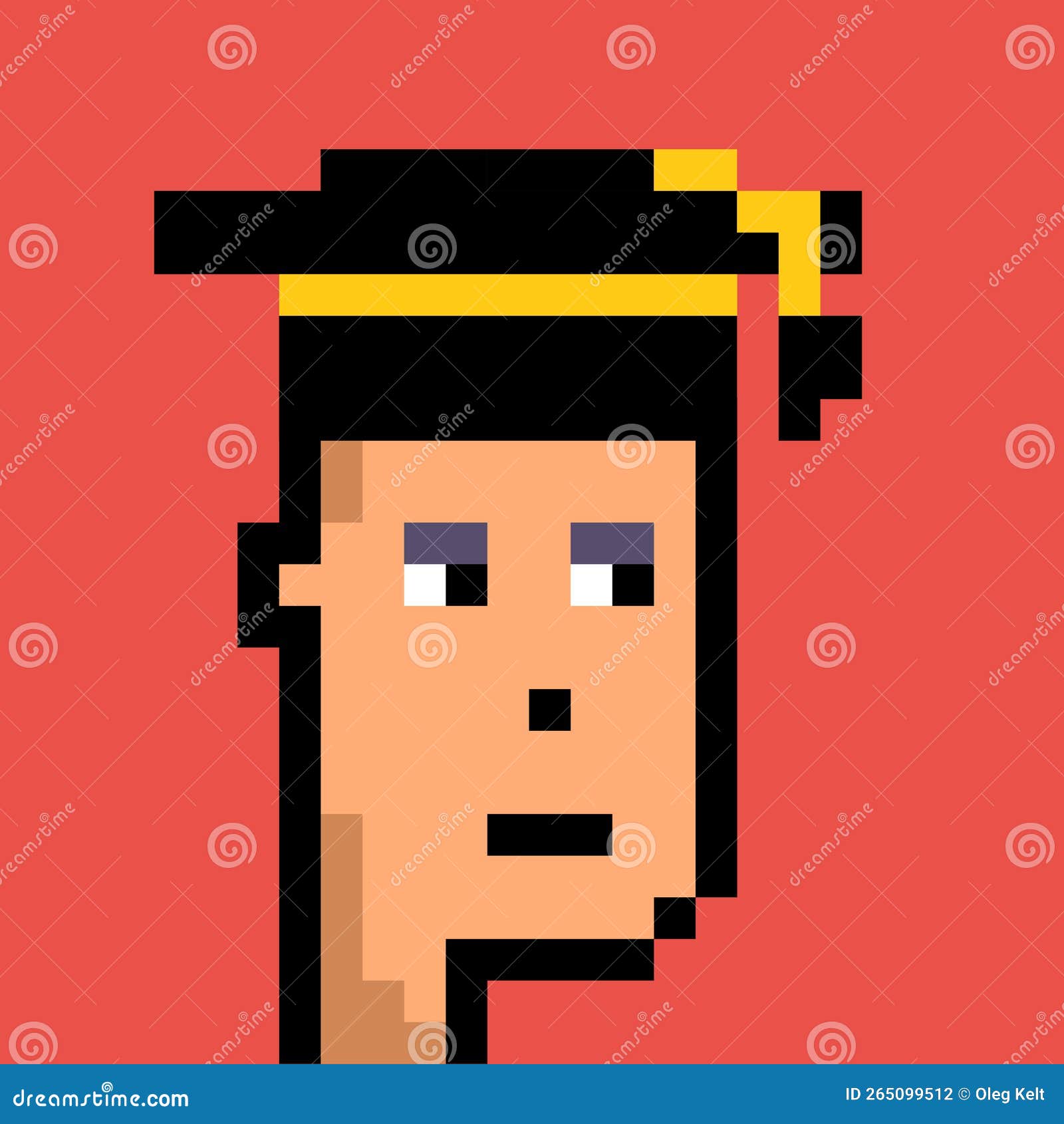 Character Portrait in Pixel Style. Vector NFT Head. Crypto. Stock ...