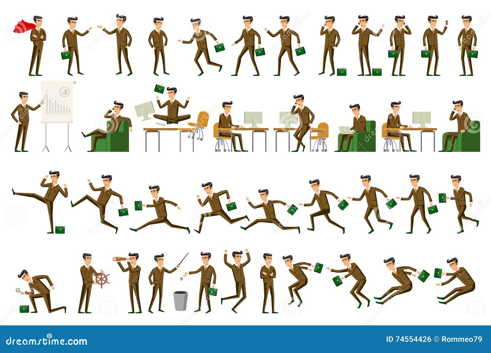 Character Positions Set Business People Vector Stock Vector ...