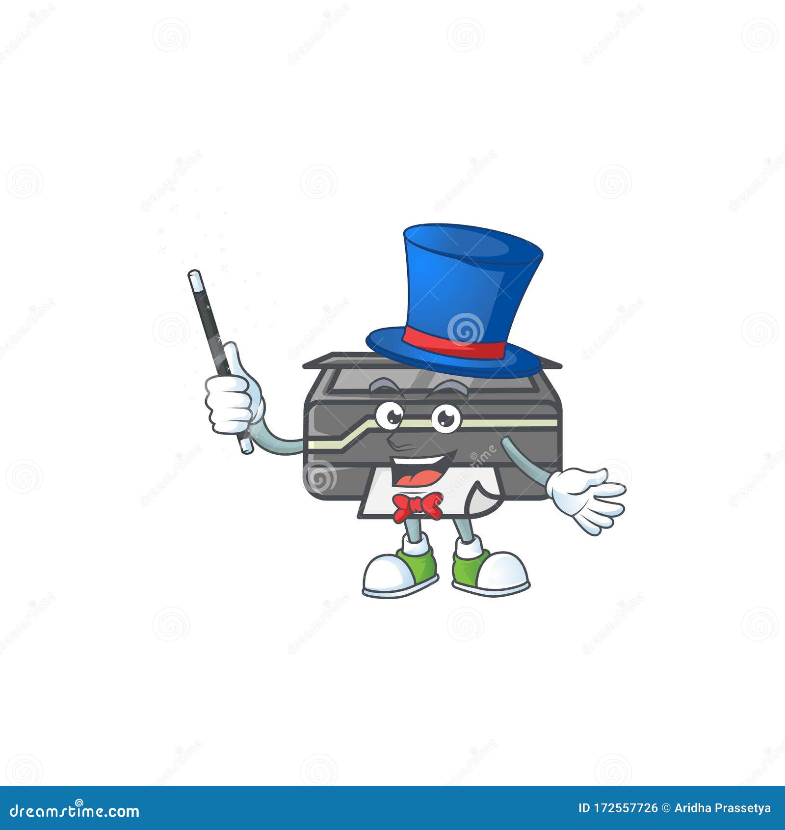 A Character of Printer Performance As a Magician Stock Vector ...