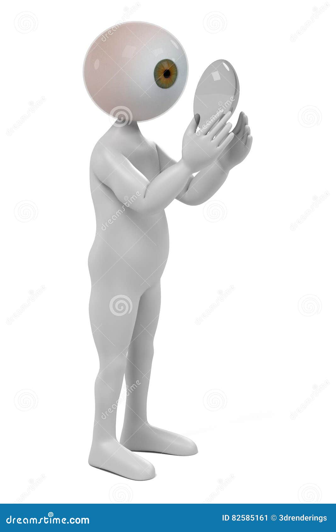 Character Putting Contact Lens in the Eye Stock Illustration ...