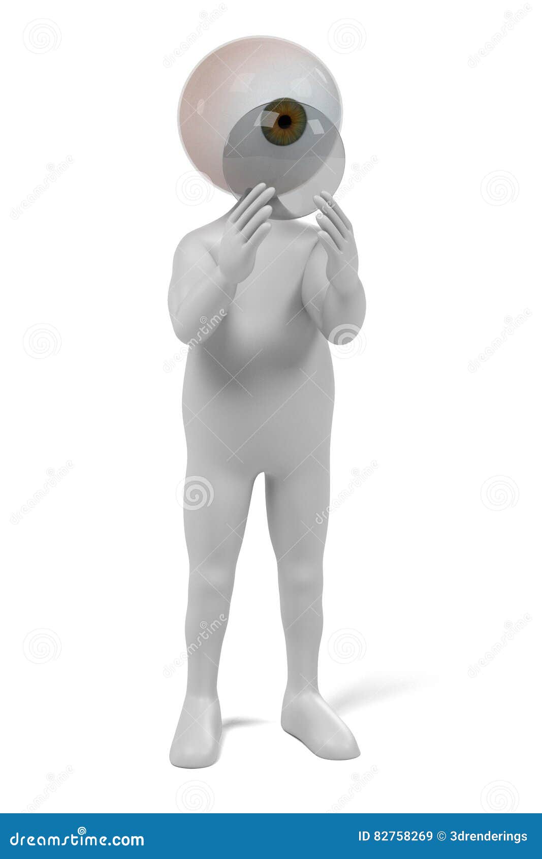 Character Putting Contact Lens in the Eye Stock Illustration ...