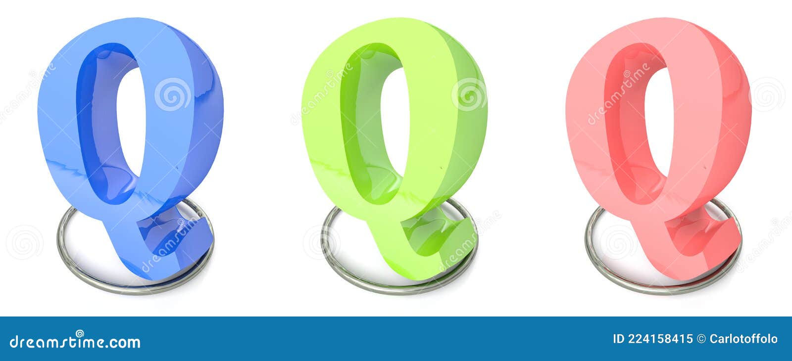 Character Q Set Isolated on White Bkg Stock Illustration - Illustration ...