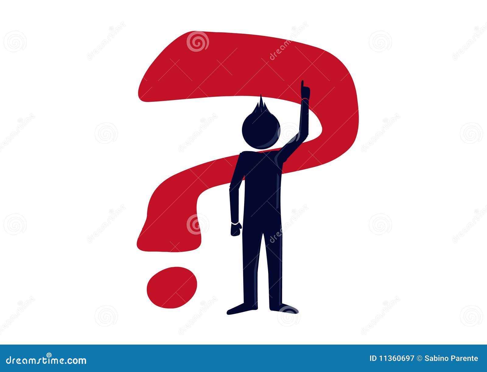 Character with a Question Mark Stock Illustration - Illustration of ...