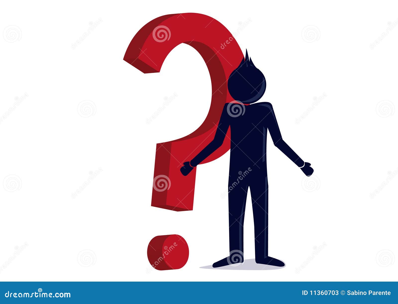 Character with a Question Mark Stock Illustration - Illustration of ...