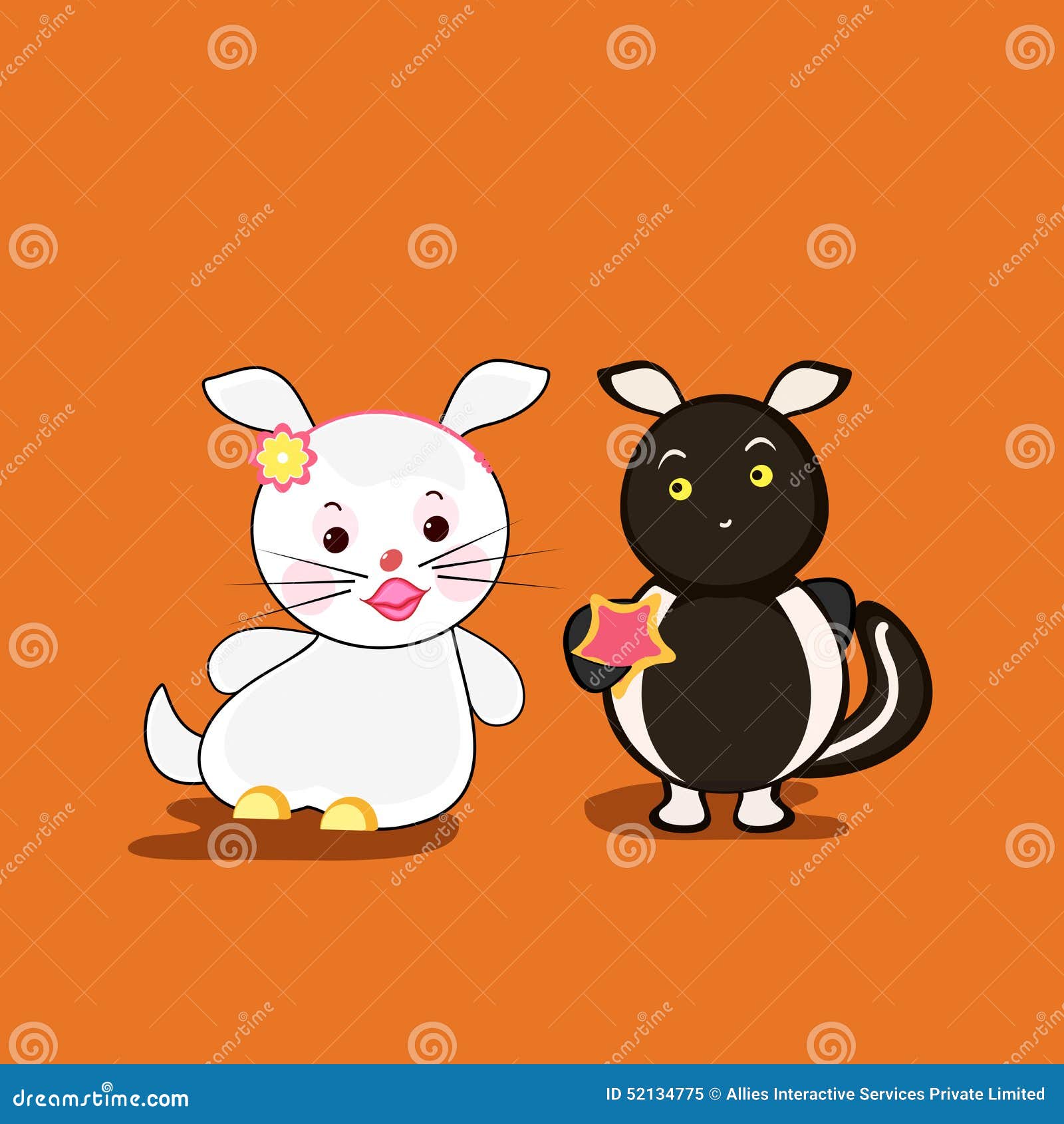 Character of Rabbit and Squirrel. Stock Illustration - Illustration of ...