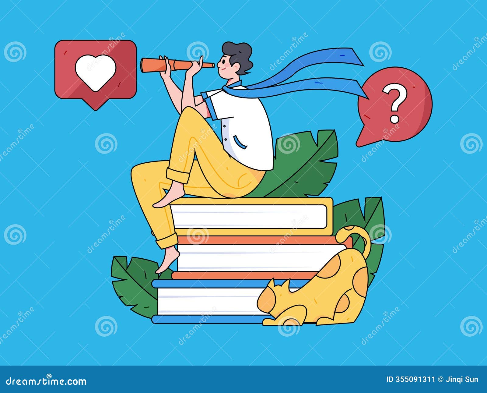 Character Reading Quietly Vector Concept Operation Hand Drawn ...
