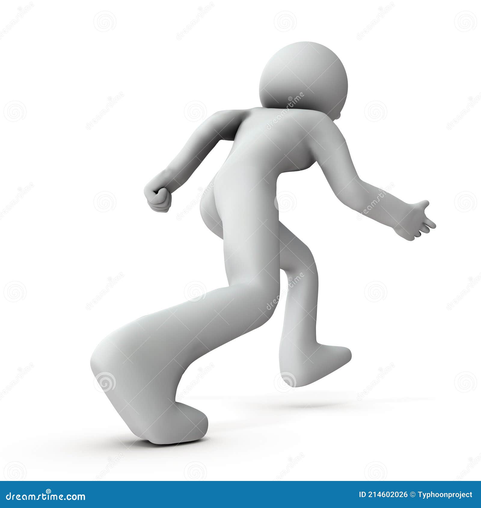 The Character Right after the Start. Back View Stock Illustration ...