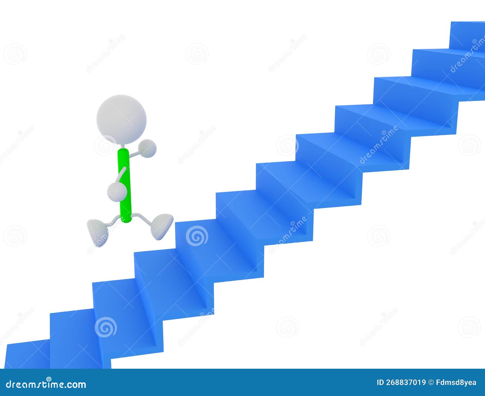 Character Rising Up the Stairs Stock Illustration - Illustration of ...