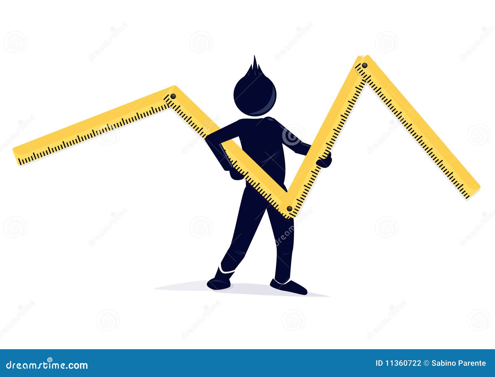 Character with a ruler stock illustration. Illustration of industrial ...