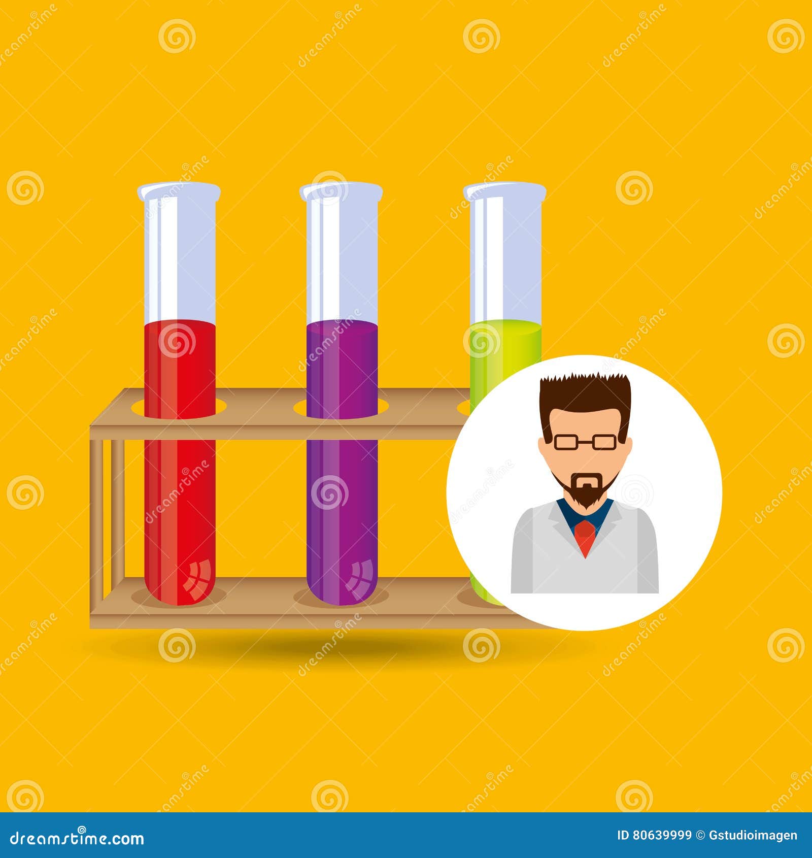 Character Scientist Chemistry Test Tube Rack Stock Vector ...