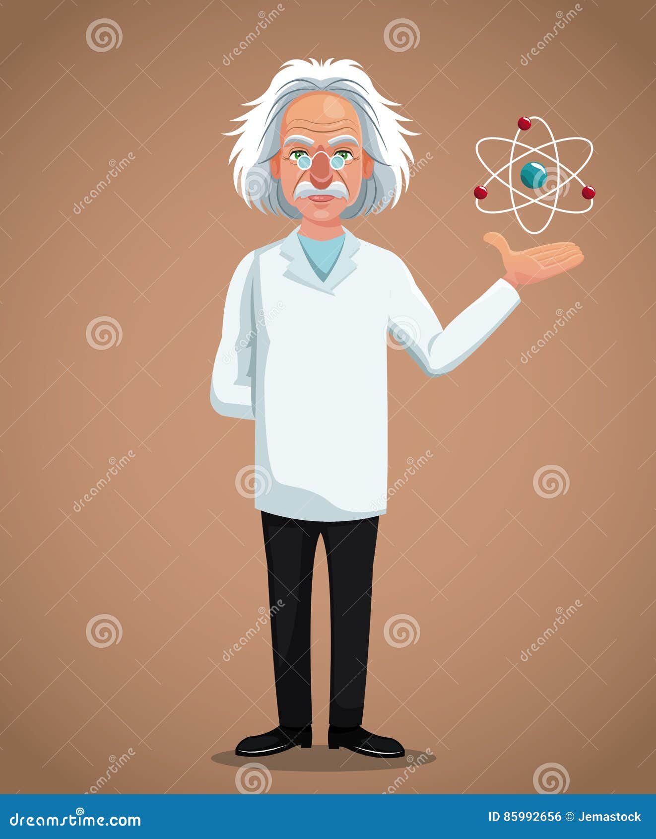 Character Scientist Physical and Atom Stock Vector - Illustration of ...