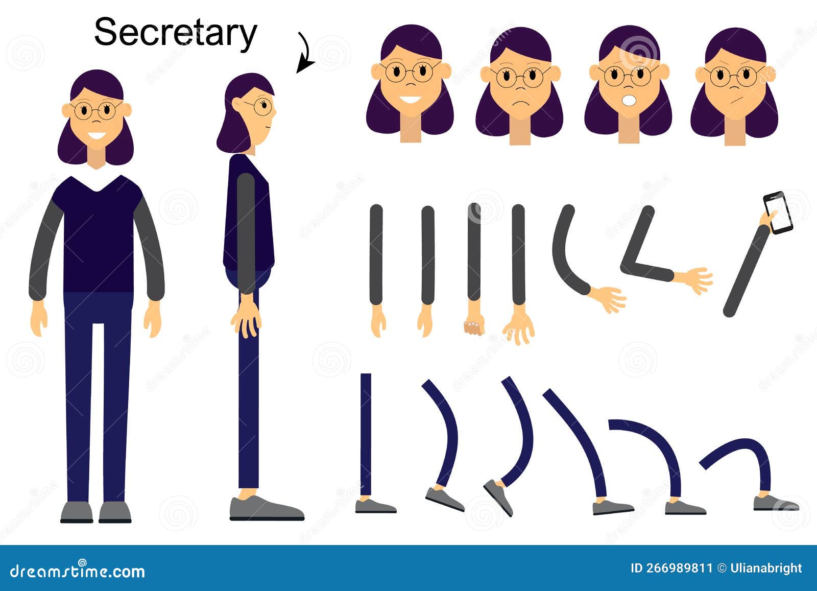 The Character is a Secretary. Character for Animation. Vector Character ...