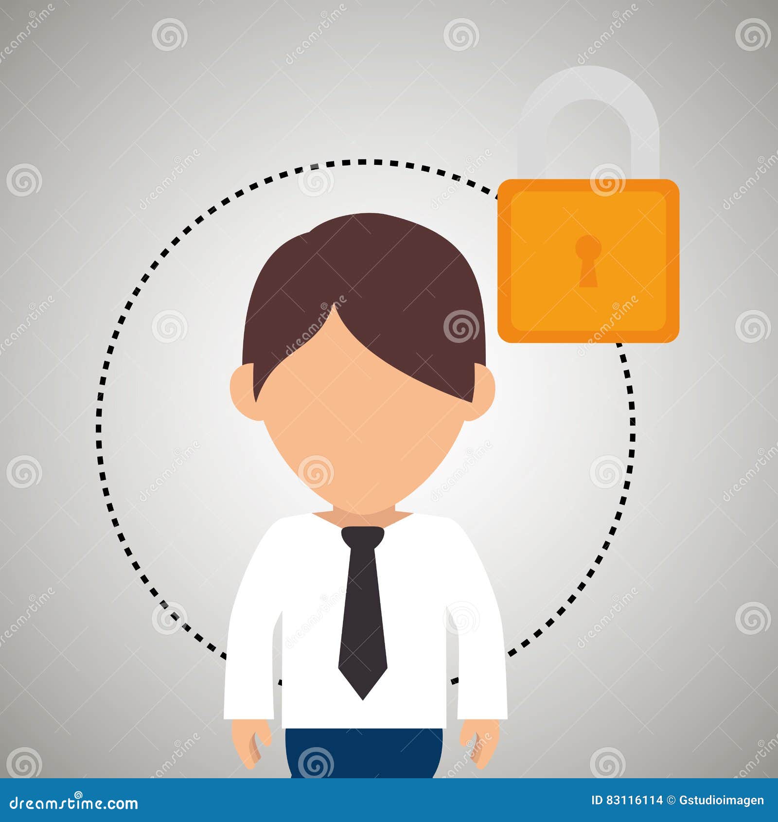 Character Secure Protection Stock Illustration - Illustration of person ...