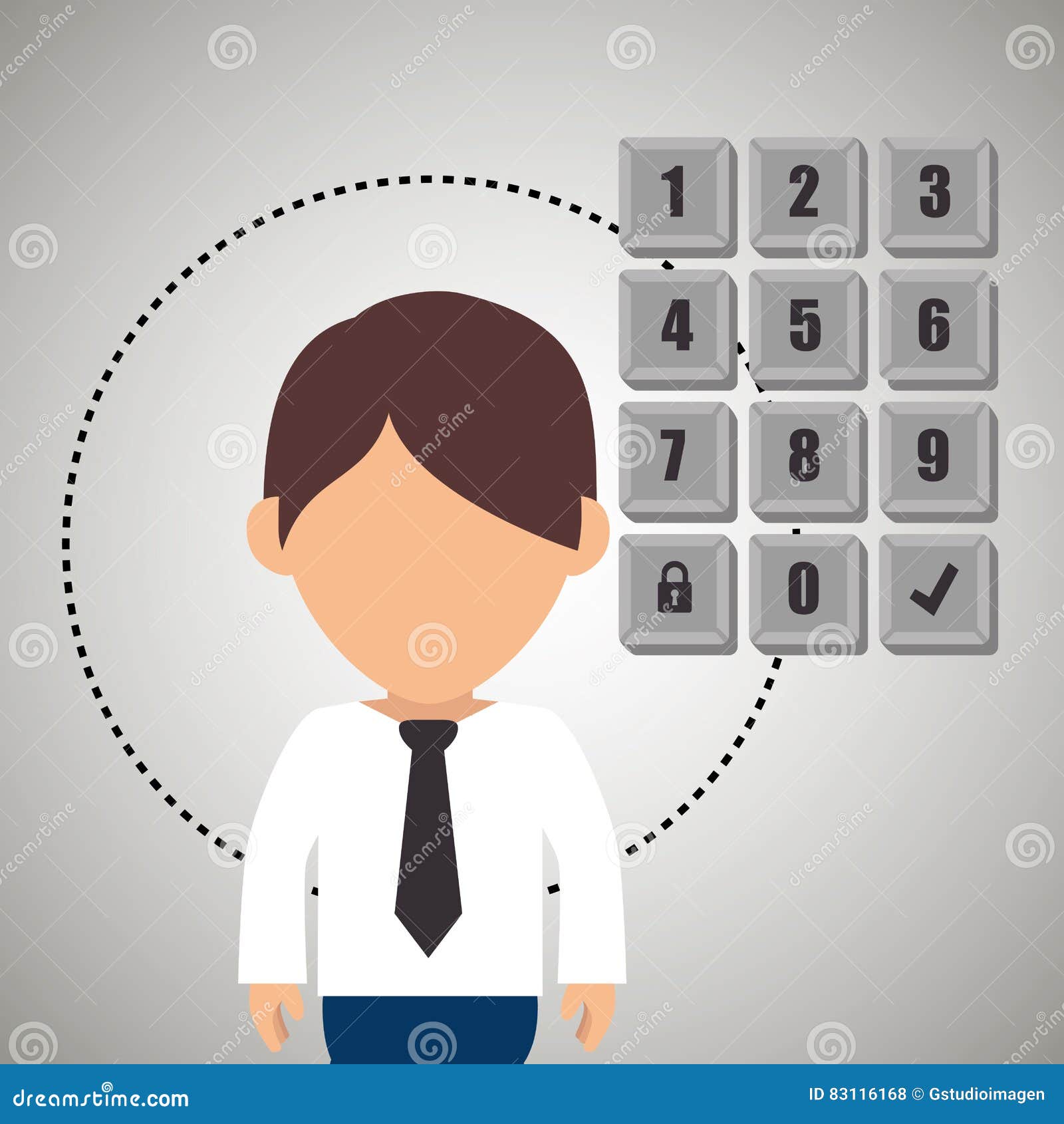 Character Secure Protection Stock Illustration - Illustration of ...