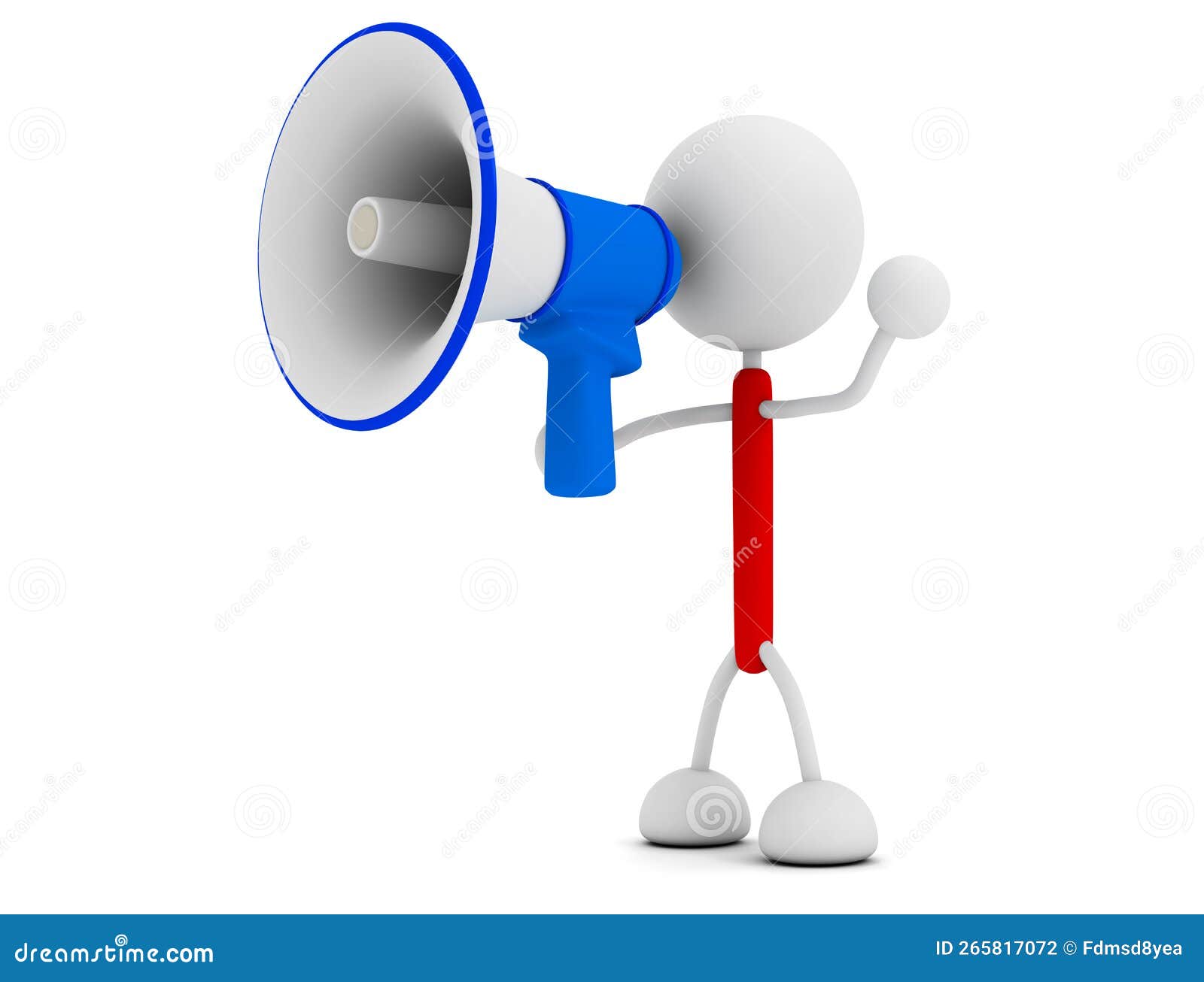Character Shouting with a Megaphone Stock Illustration - Illustration ...