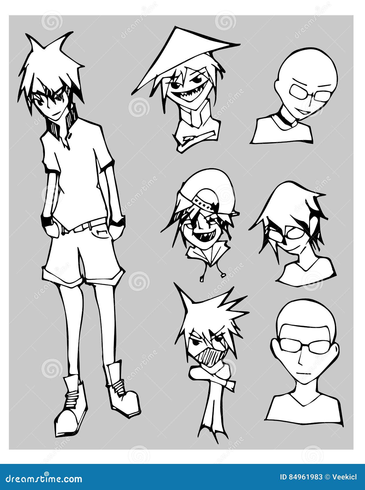 Character. Sketch Drawing - Illustration Eps10 Stock Illustration ...