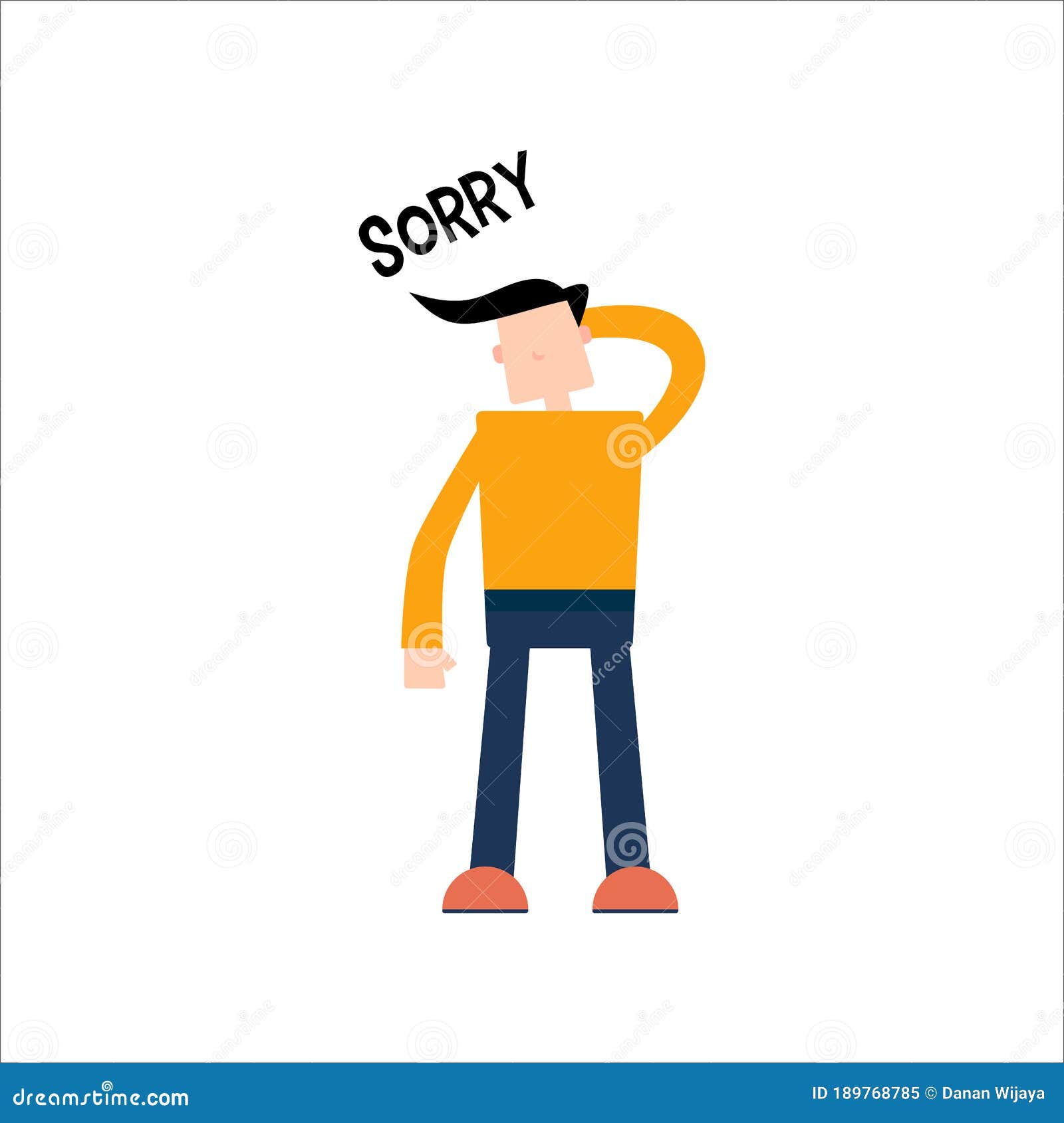 Character Sorry Flat Design Illustration Vector Stock Illustration ...
