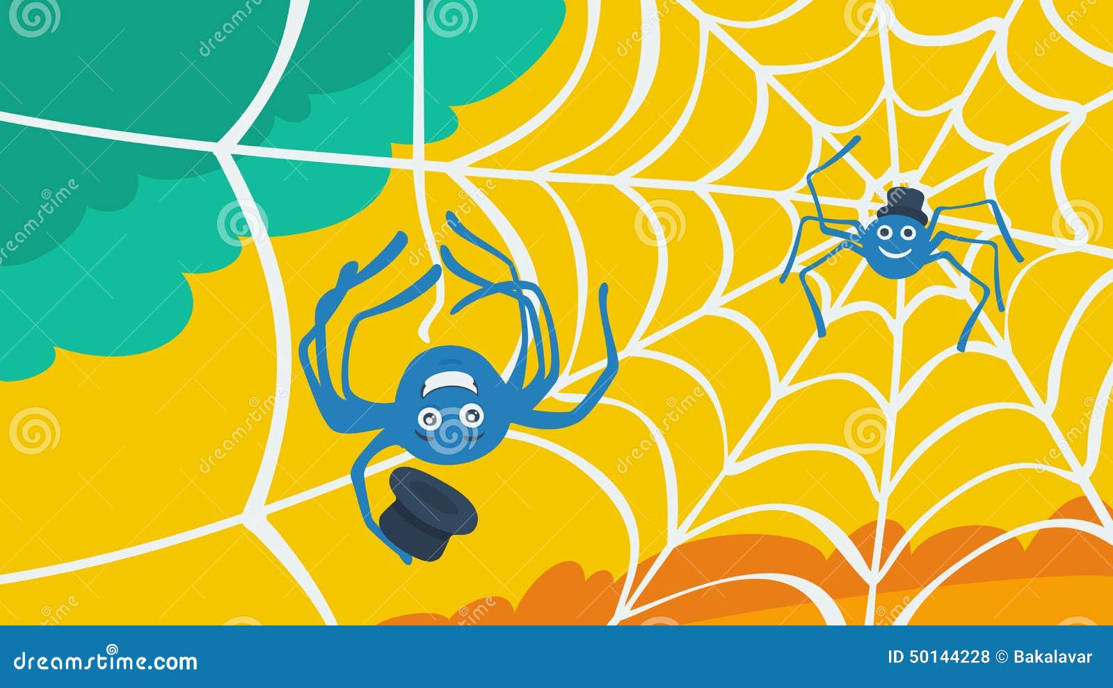 Character Spider and Cobweb Stock Vector - Illustration of insect ...