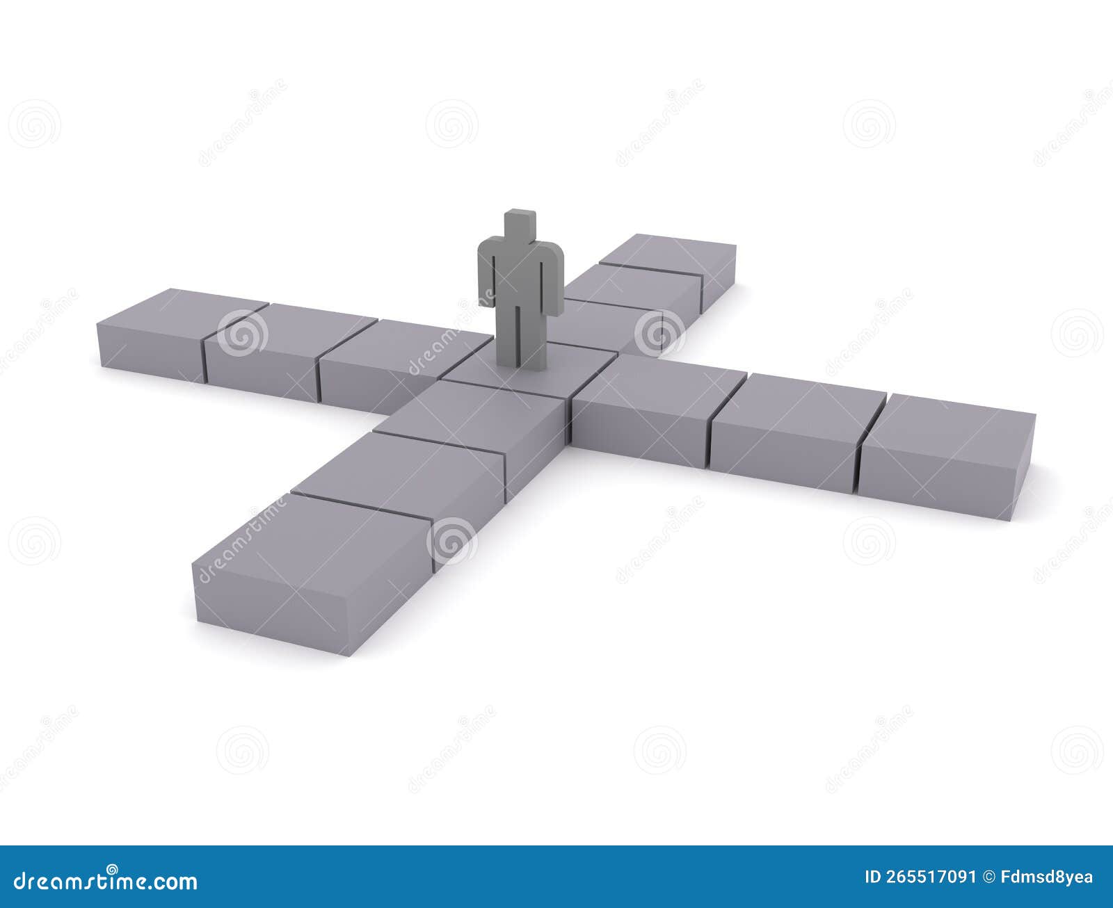 Character Standing on a Blocks. Stock Illustration - Illustration of ...
