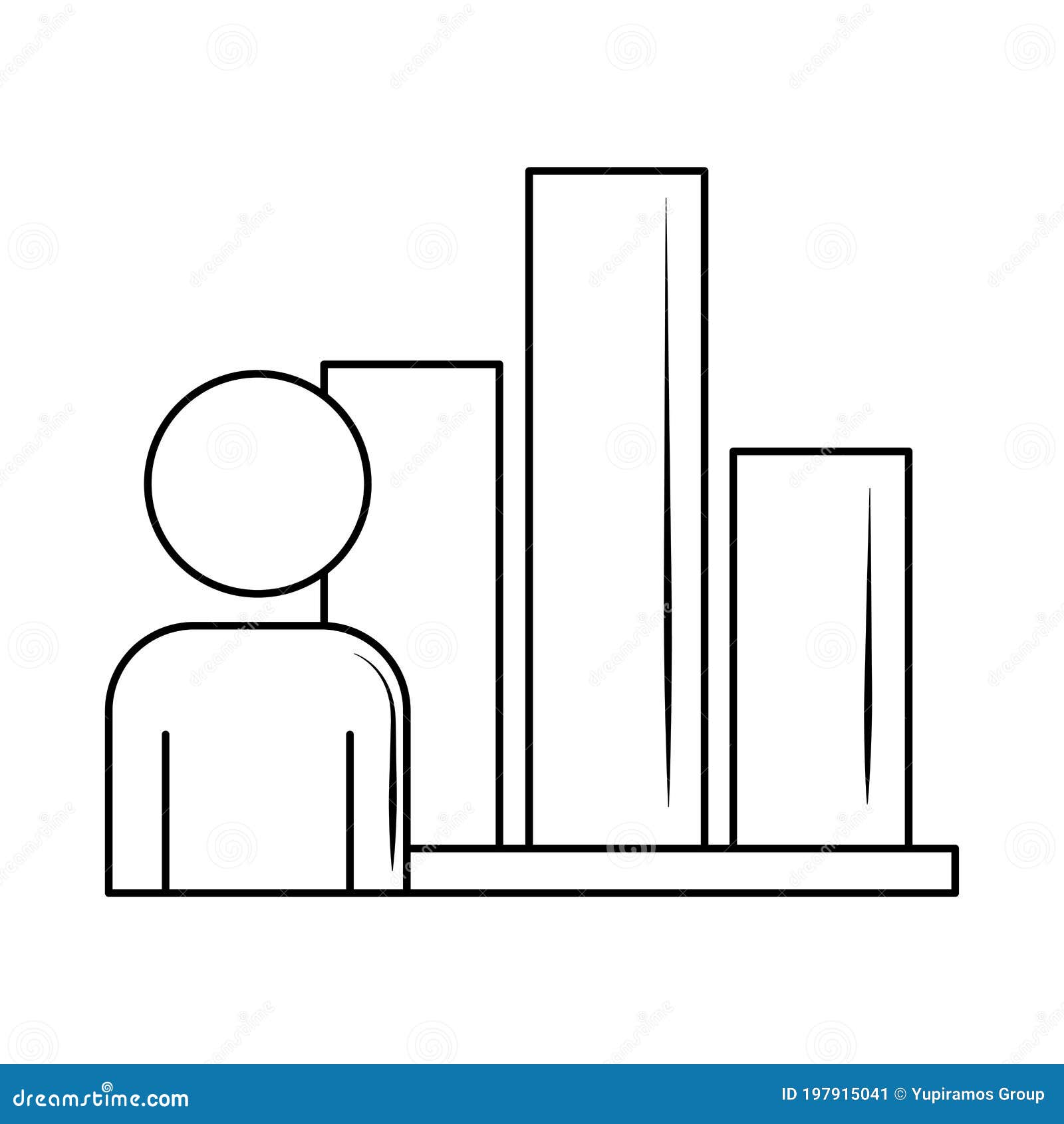 Character Statistics Diagram Financial Report Line Style Stock Vector ...
