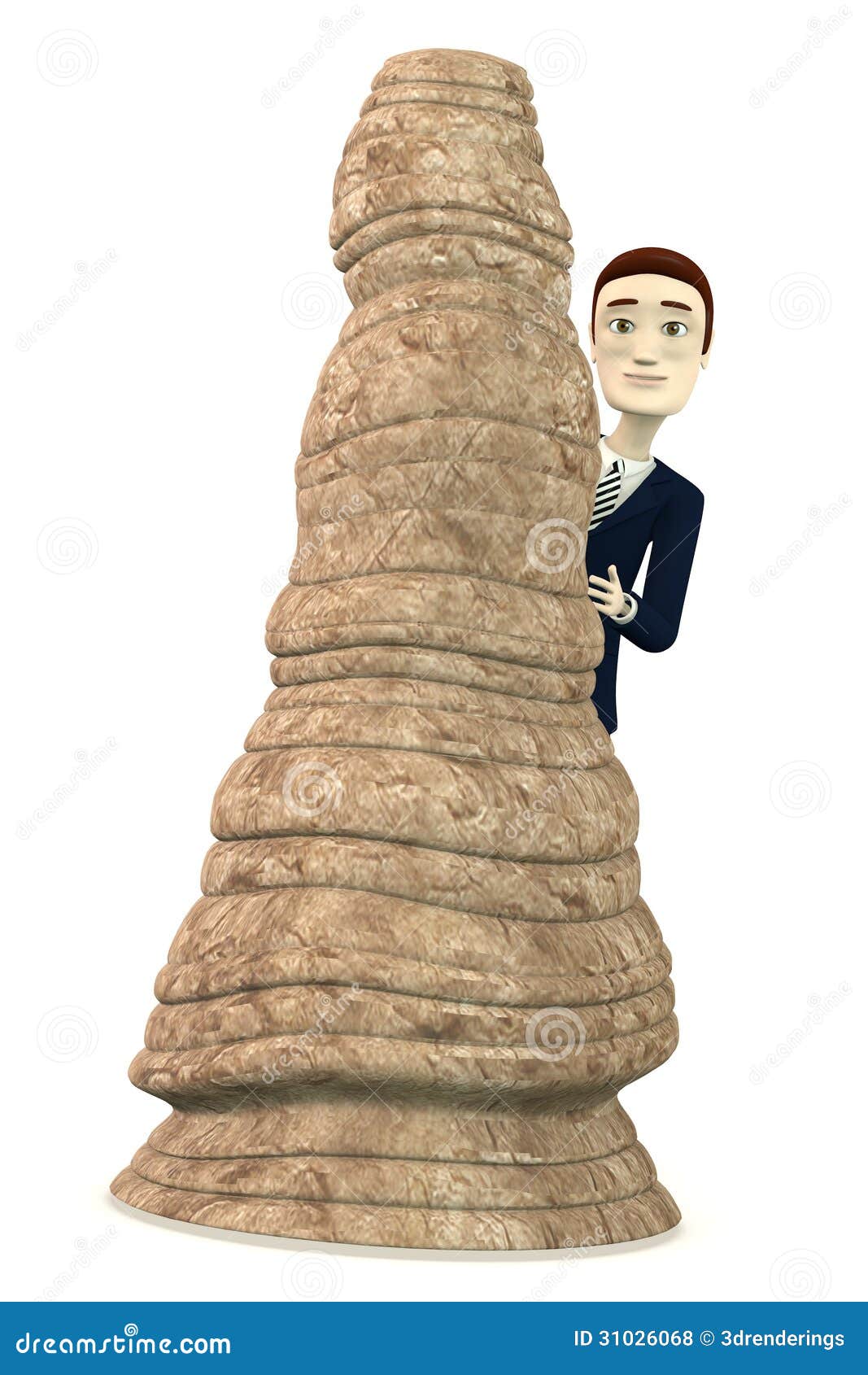 Character with Stone - Hiding Stock Illustration - Illustration of hide ...