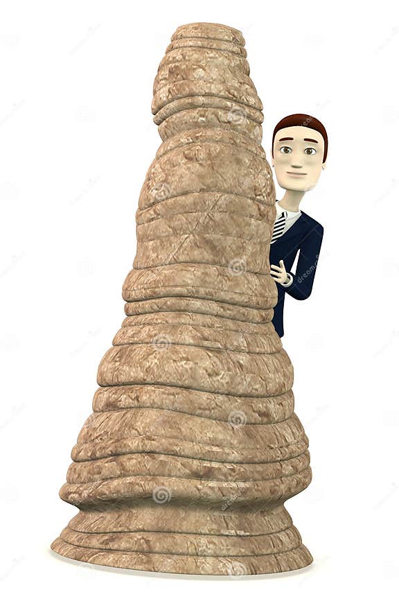 Character with Stone - Hiding Stock Illustration - Illustration of hide ...