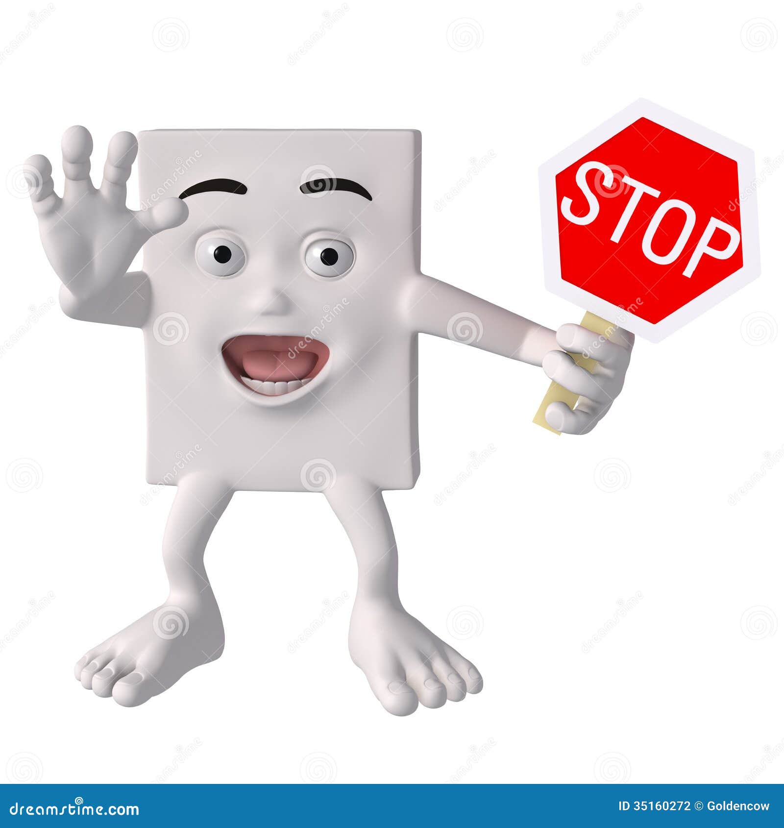 Character with stop sign stock illustration. Illustration of travel ...