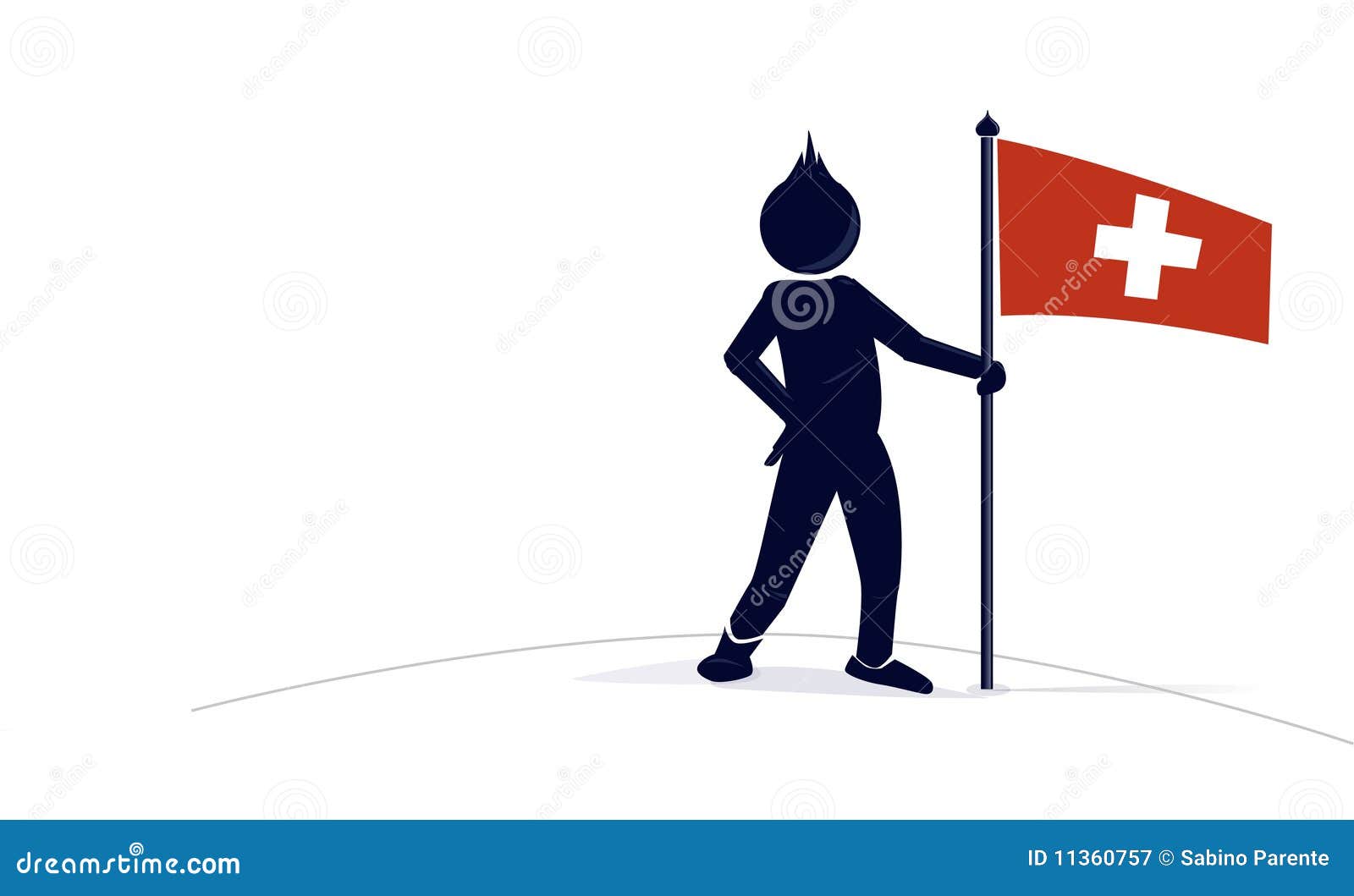 Character with a Swiss Flag Stock Illustration - Illustration of ...
