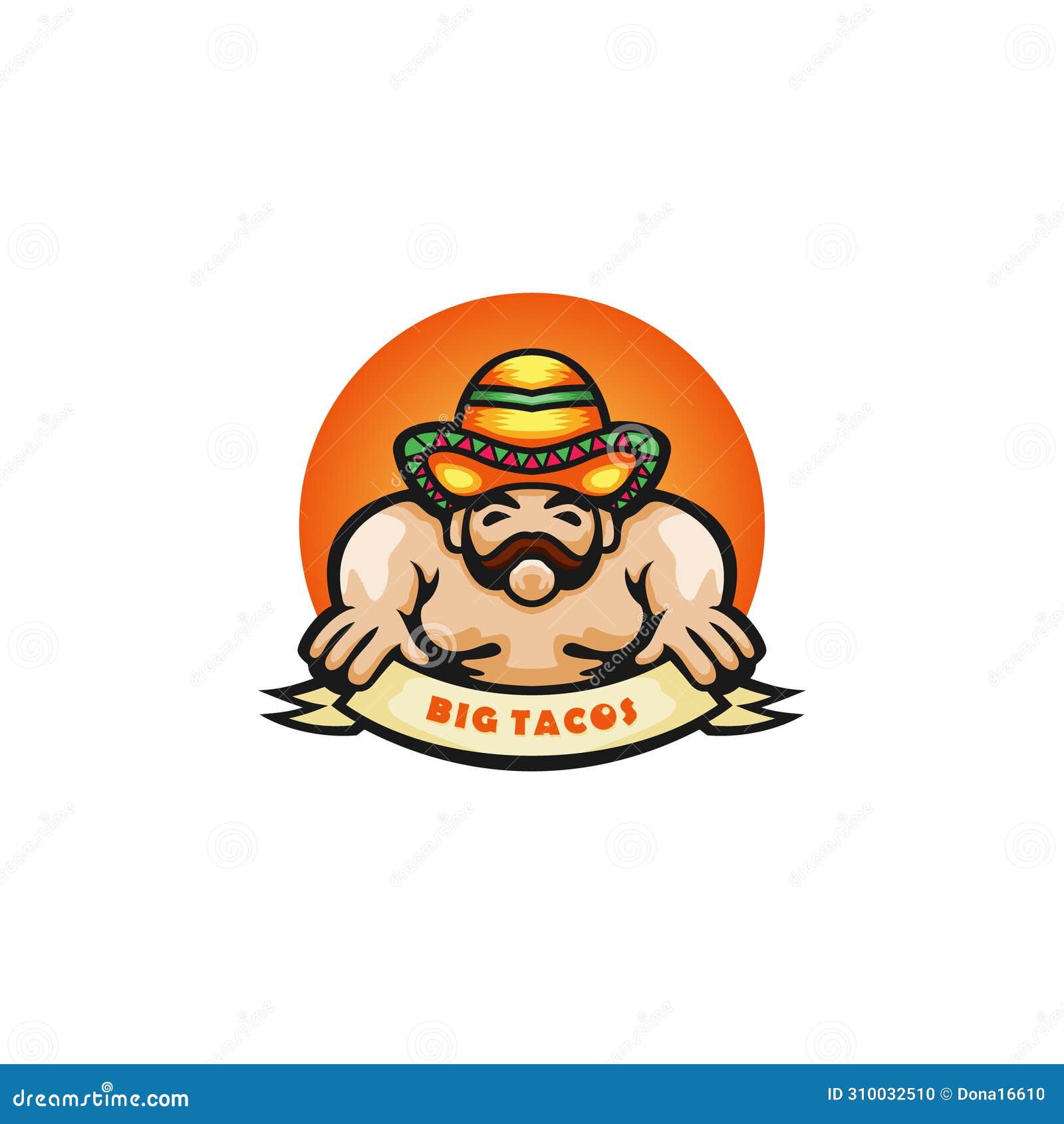 Tacos Logo Design Isolated On White Background Vector Illustration ...