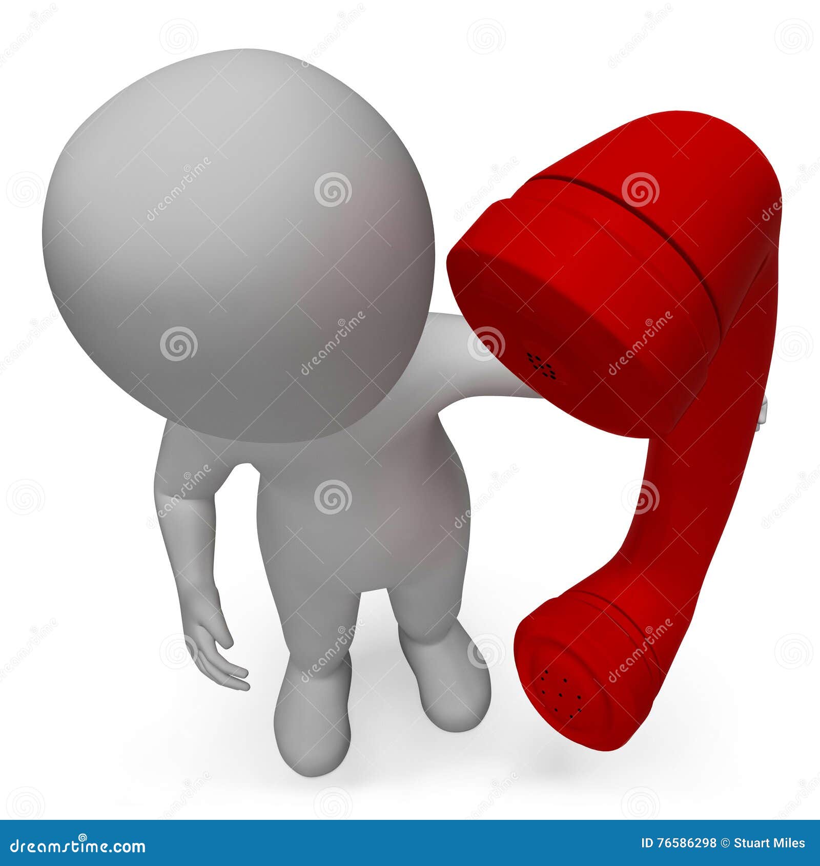 Character Talking Represents Call Us and Calls 3d Rendering Stock ...