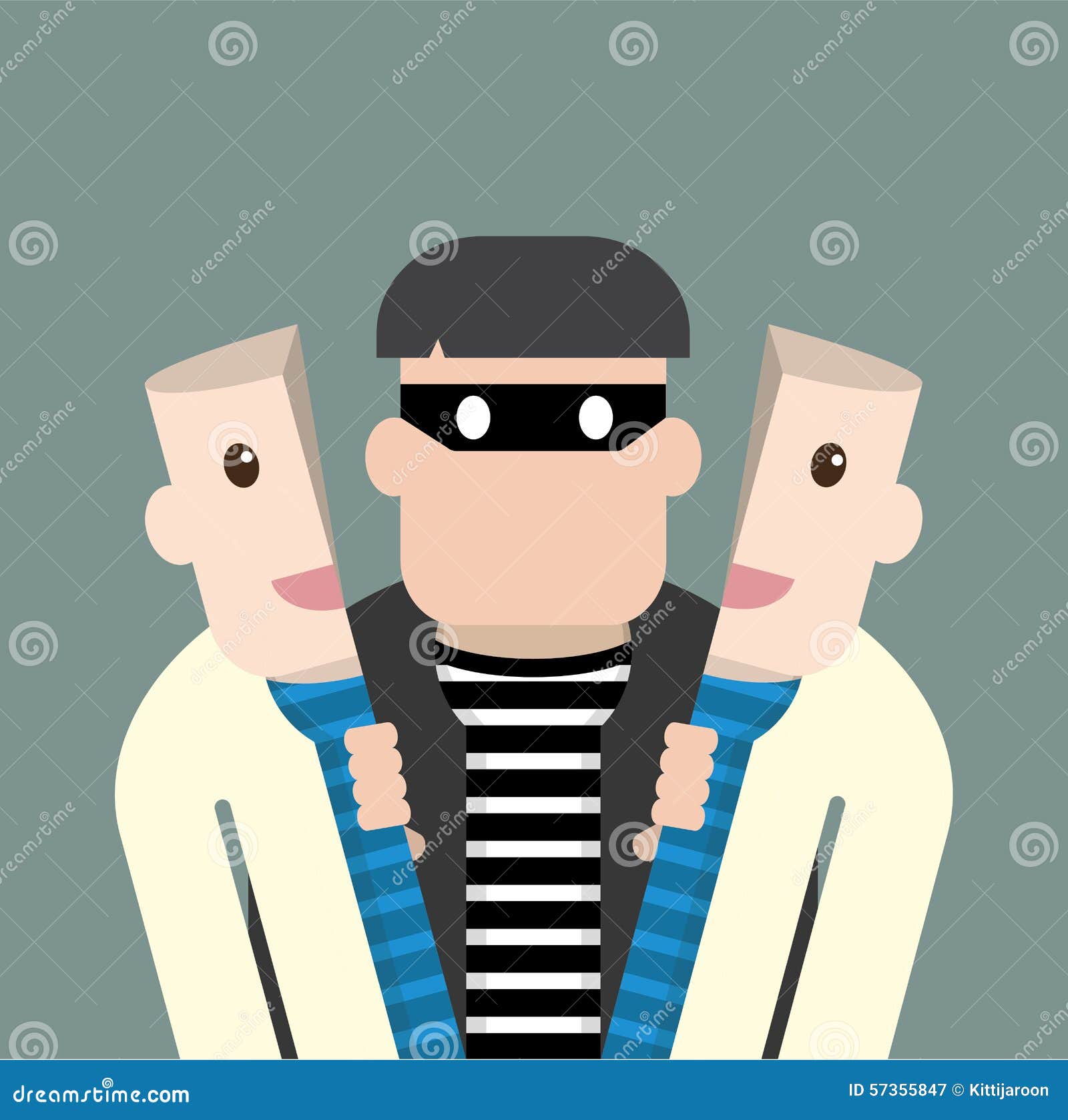 Thief Hidden In The Trash Bin Under The Tree Stock Photography ...