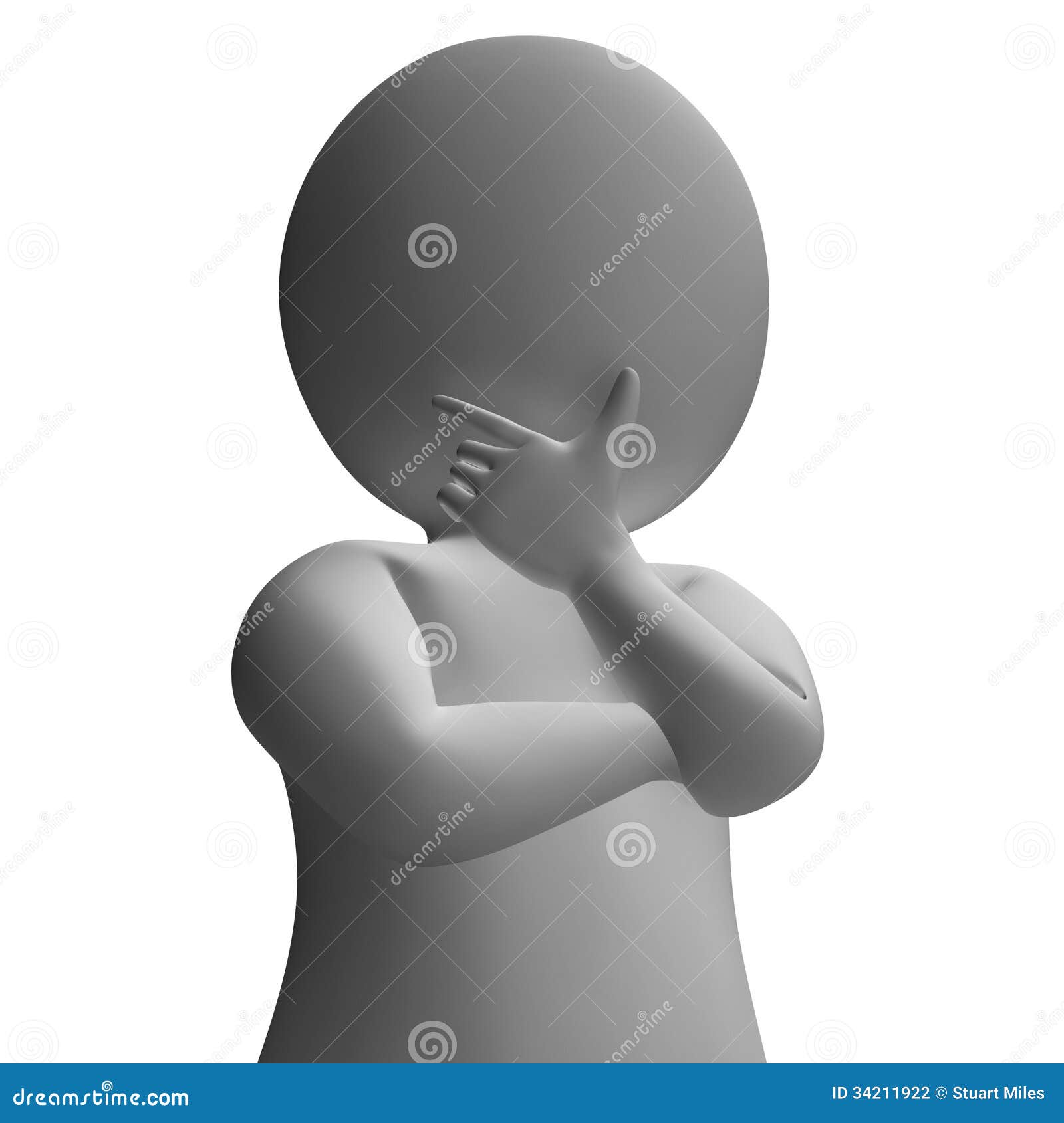 3D Character Thinking About At Symbols Royalty-Free Stock Image ...