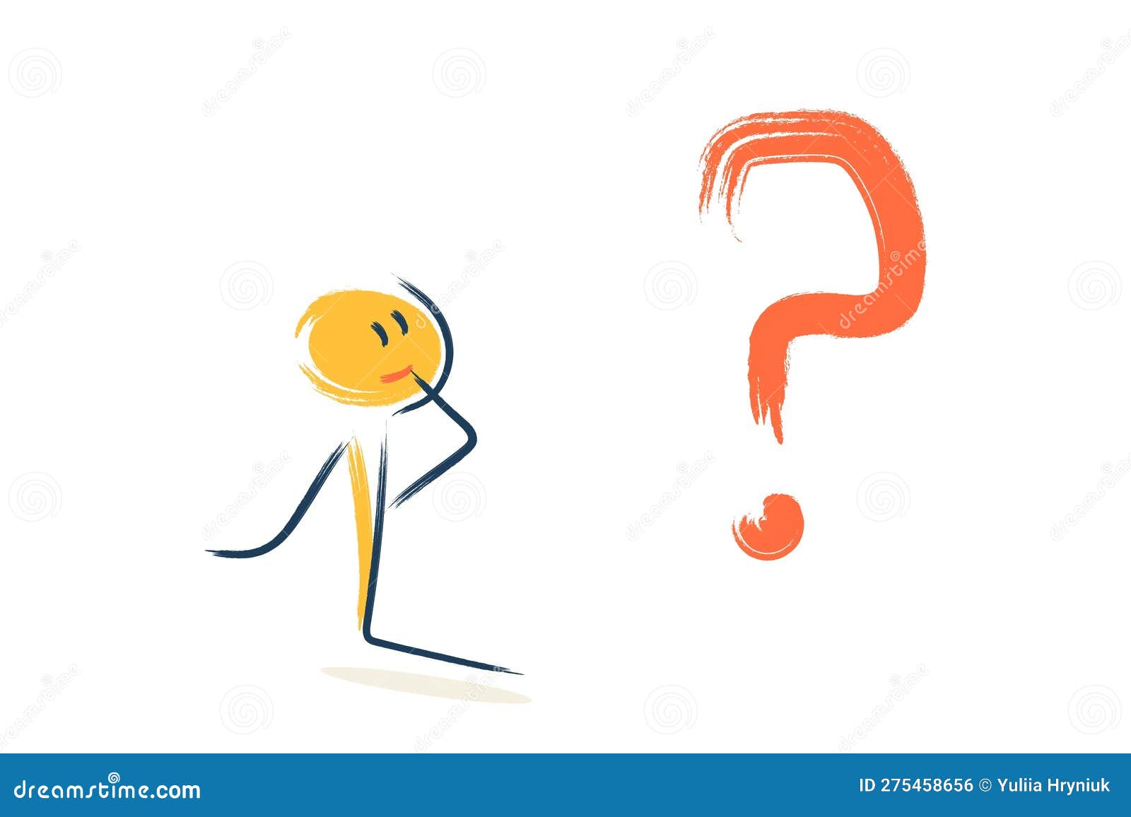 The Character Thinks, Asks A Question, Does Not Know The Answer Vector ...