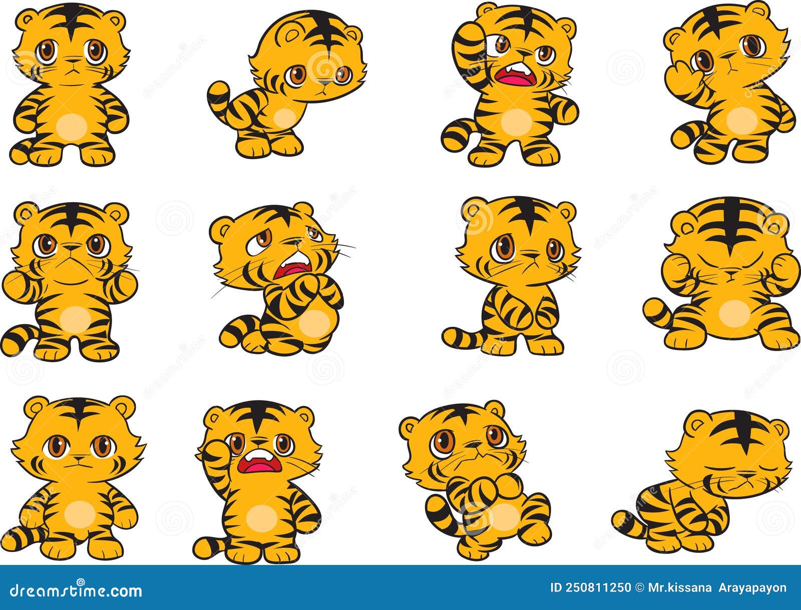 Character of the Tiger 1 stock vector. Illustration of drawing - 250811250