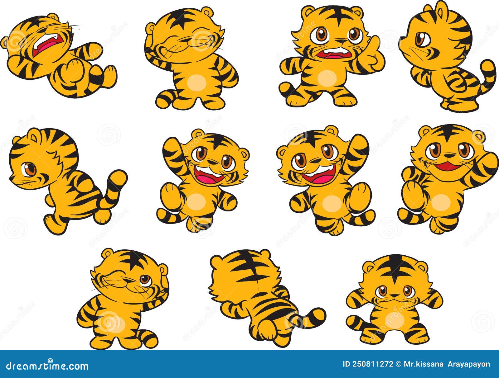 Character of the Tiger 4 stock vector. Illustration of football - 250811272