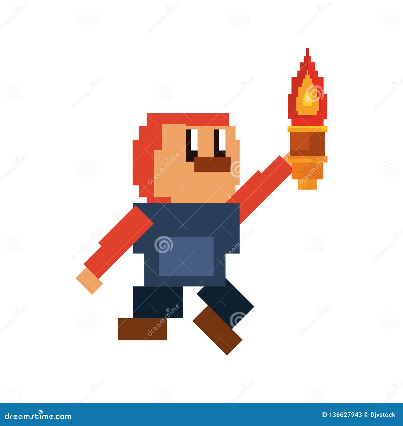 Torch Pixel Art Cartoon Vector | CartoonDealer.com #242194075
