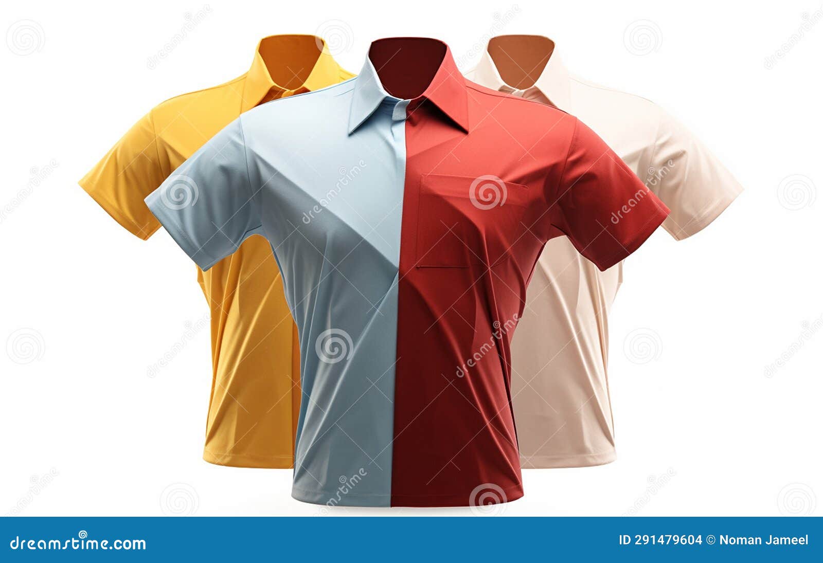 Character with Tri-Color Shirt Isolated on White - 3D Illustration ...